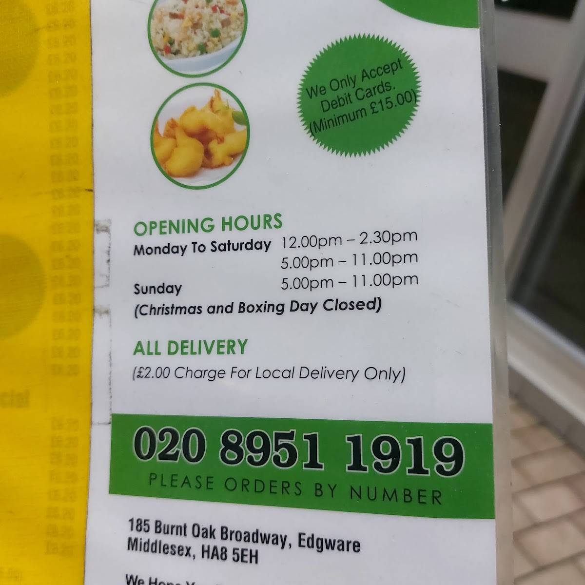 Menu at Lin Chi restaurant, Edgware