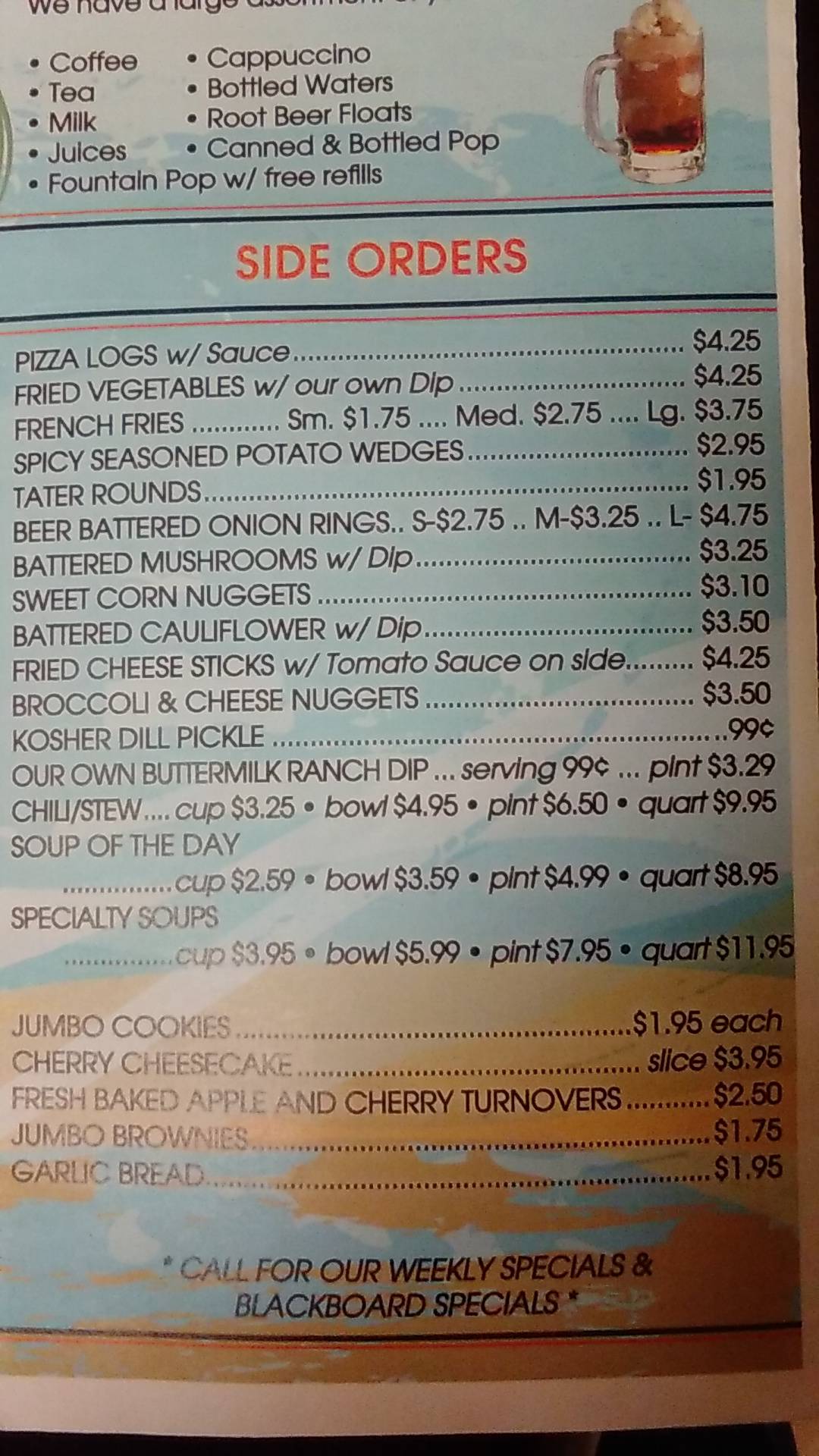 Menu at Lock Stock & Barrel, Sharpsville