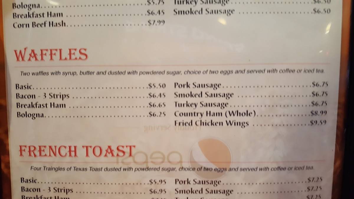 Menu at Long Grain Cafe, Florence