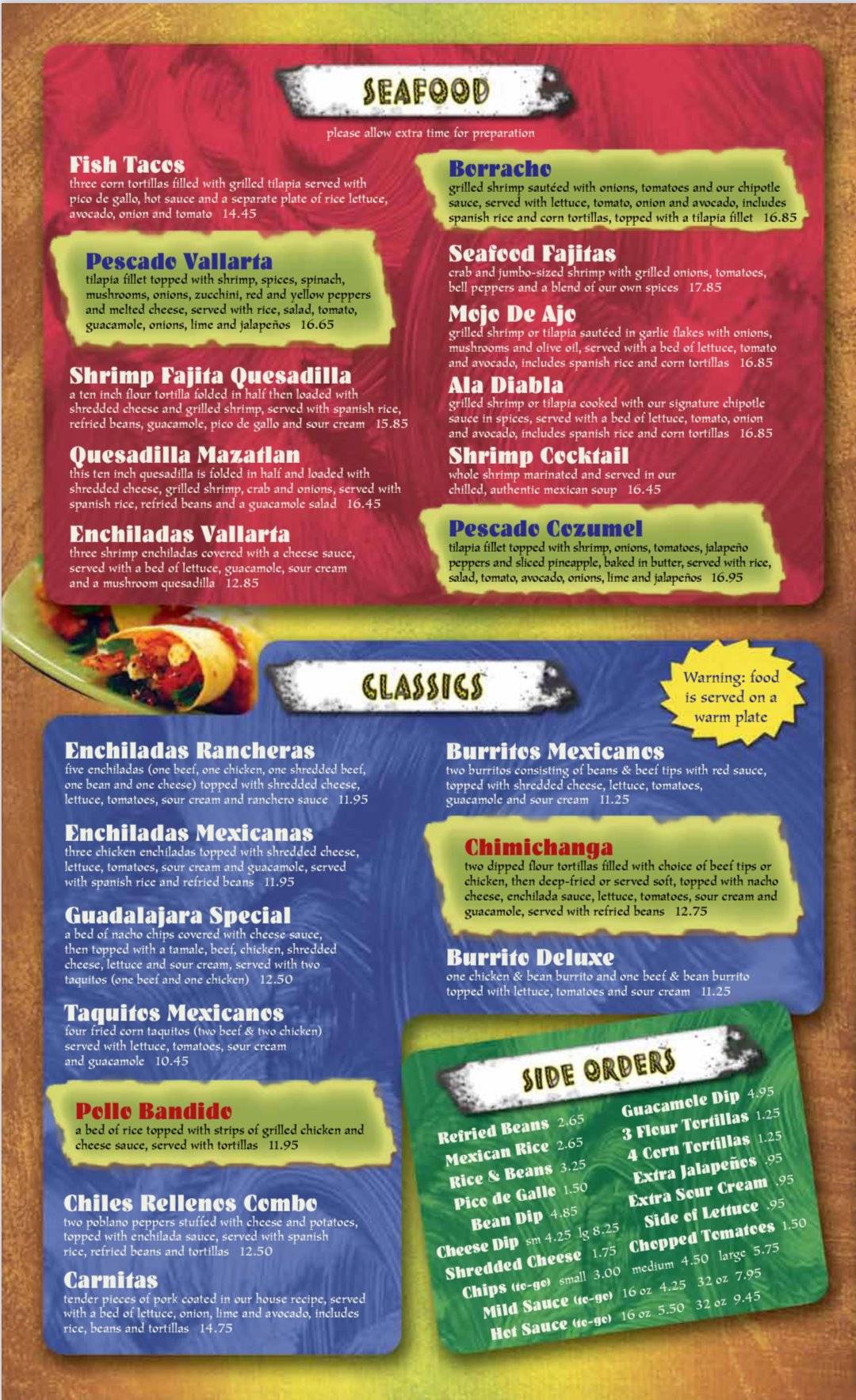 Menu at Los Agaves Mexican Grill restaurant, Iowa City