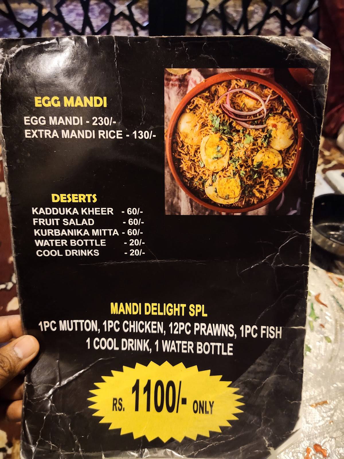 Menu at MANDI DELIGHT, Hyderabad