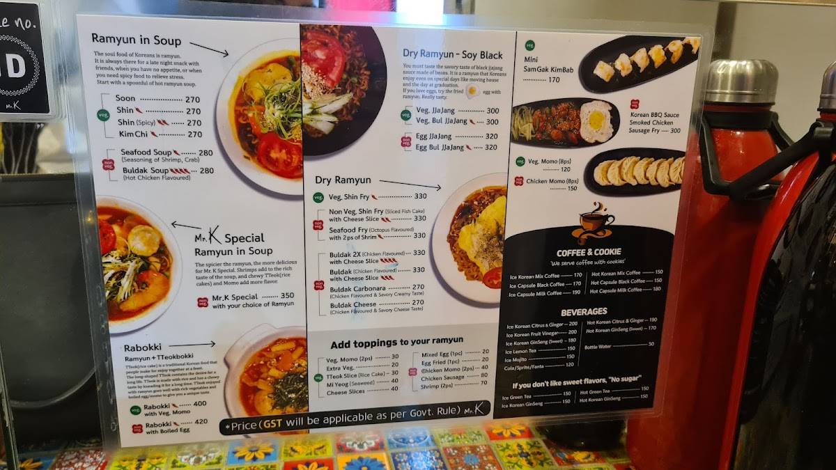 Menu at MR. K RAMYUN CAFE, New Delhi, Shop.5