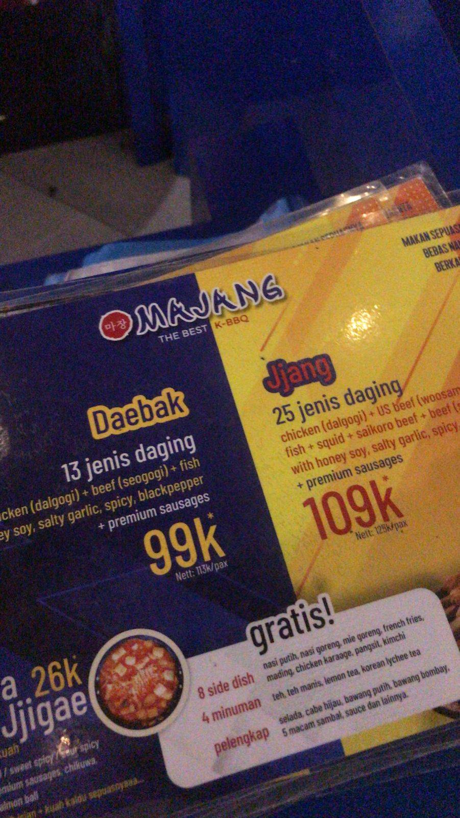 Carta de Majang Korea - The Best K-BBQ, Karawang