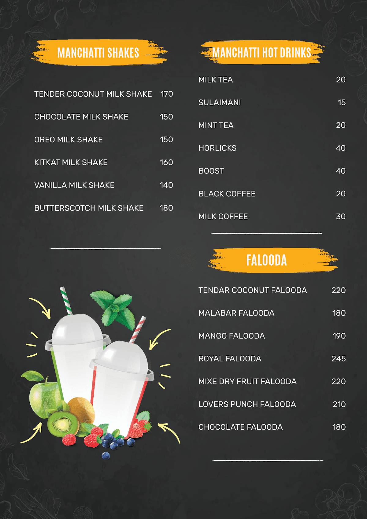 Menu at Manchatti Restaurant, Ernakulam, 54/3059
