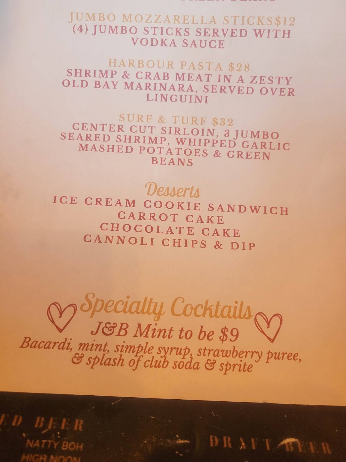 Menu at Massoni's Italian Restaurant, Nottingham