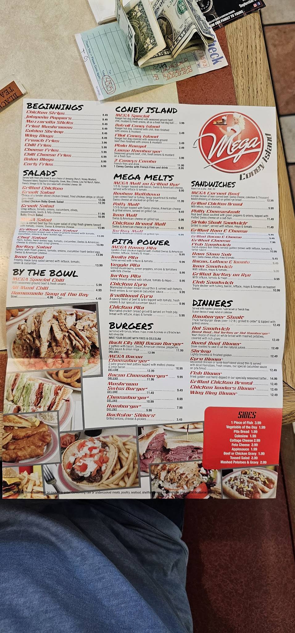 Menu at Mega Classic Diner restaurant, Flint