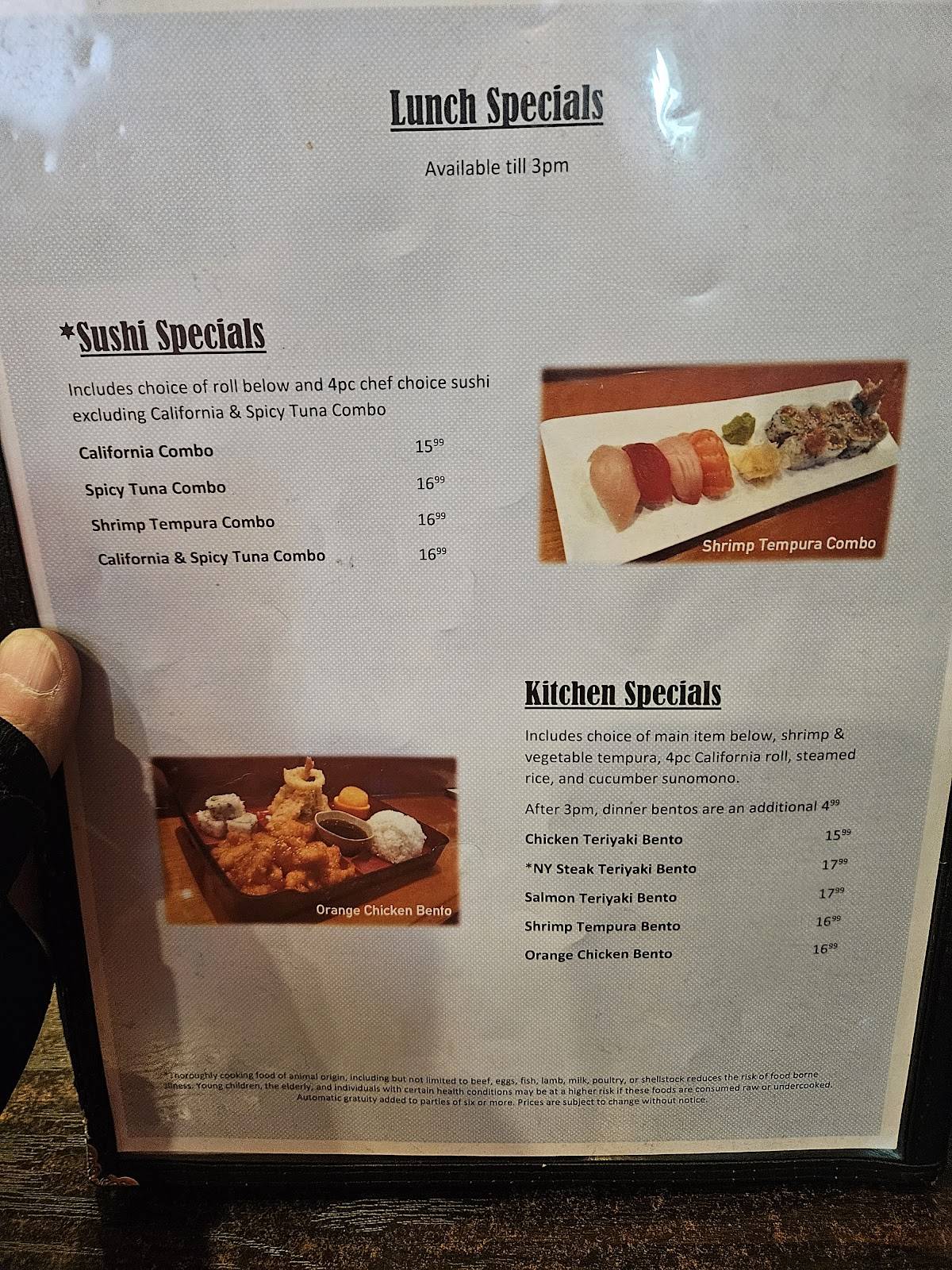 Menu at Minato Japanese & Korean Restaurant, Laughlin