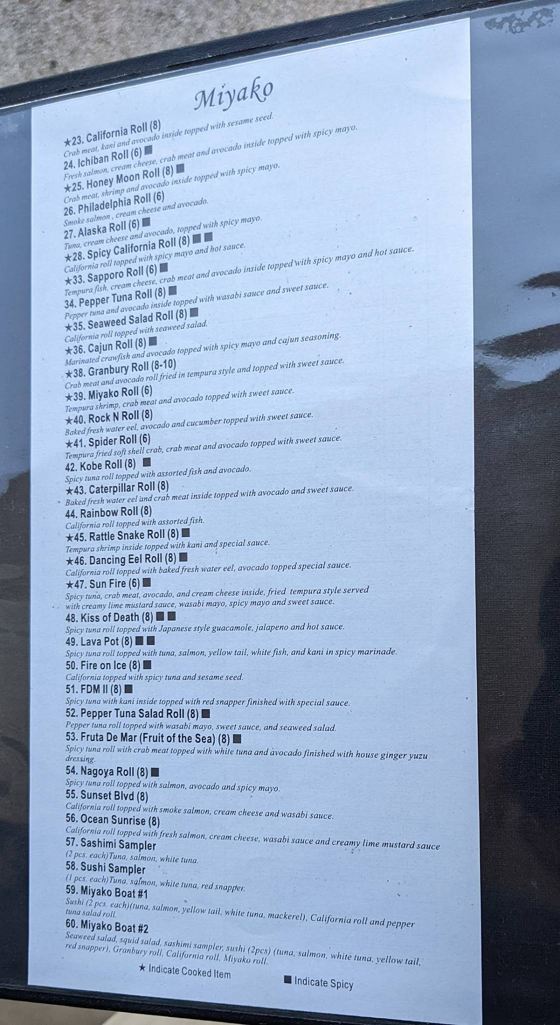 Menu at Miyako Restaurant, Granbury, 715 Autumn Ridge Dr