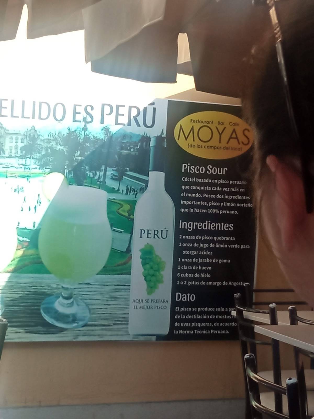 Carta de Restaurant Moyas, Lima