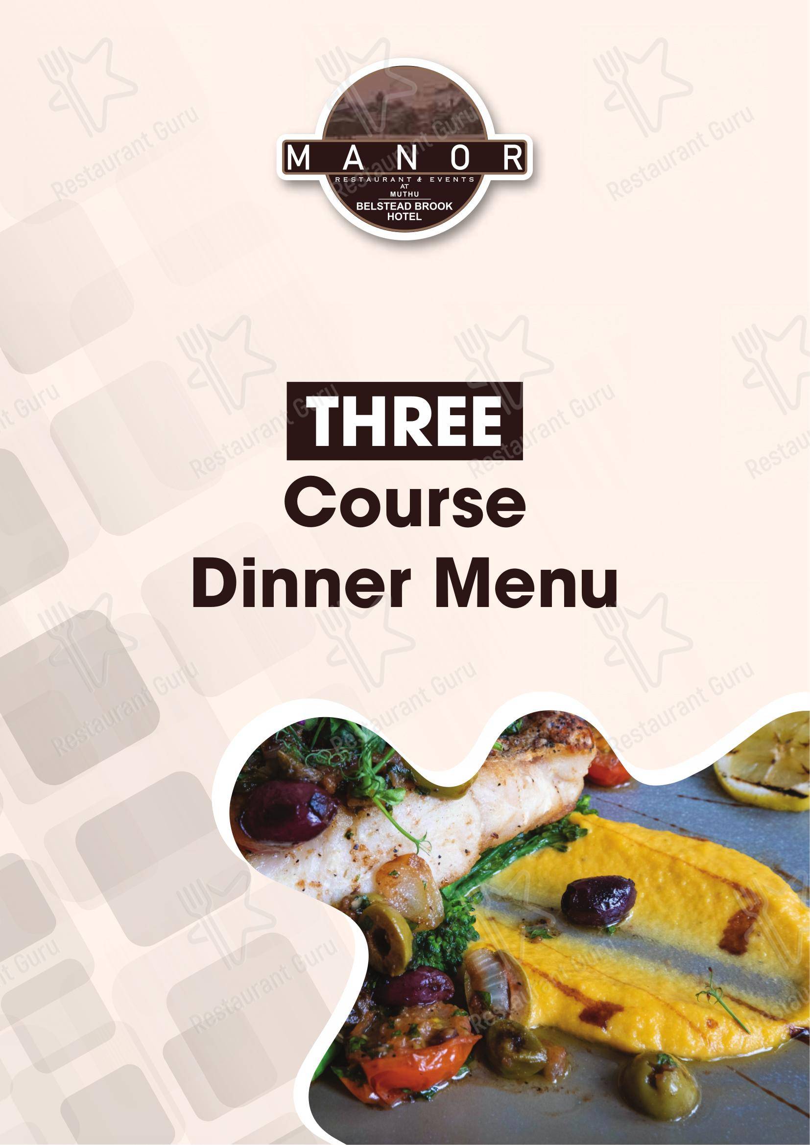 Menu at Muthu Belstead Brook Hotel pub & bar, Ipswich