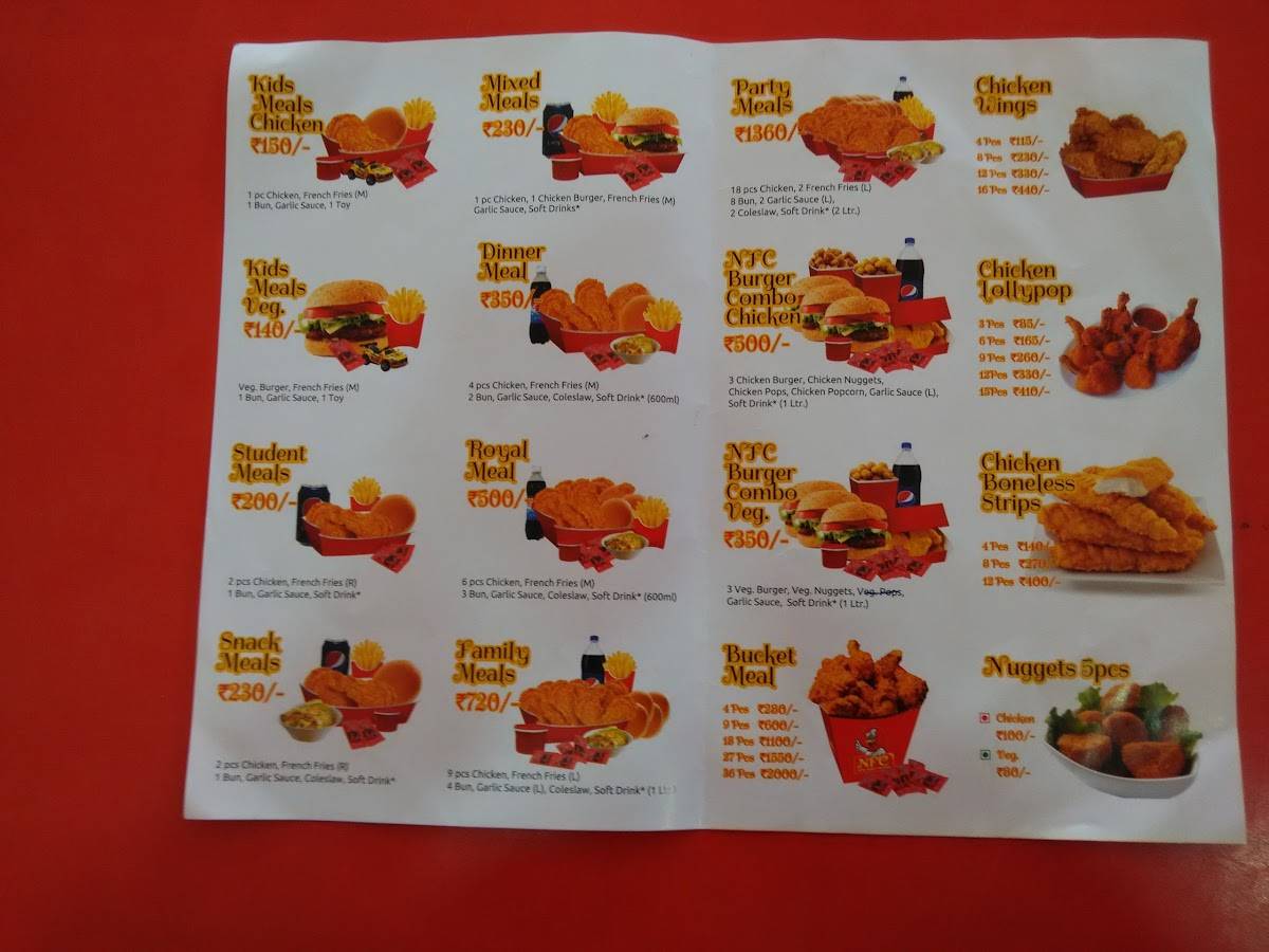 Menu at NFC New Fried Chicken Restaurant, Kunnamkulam