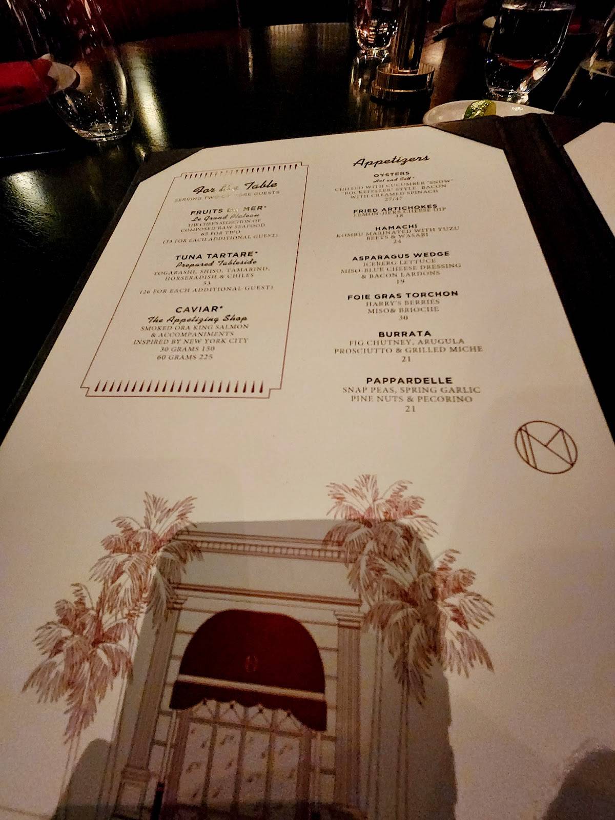 Menu at NoMad Library Restaurant, Las Vegas