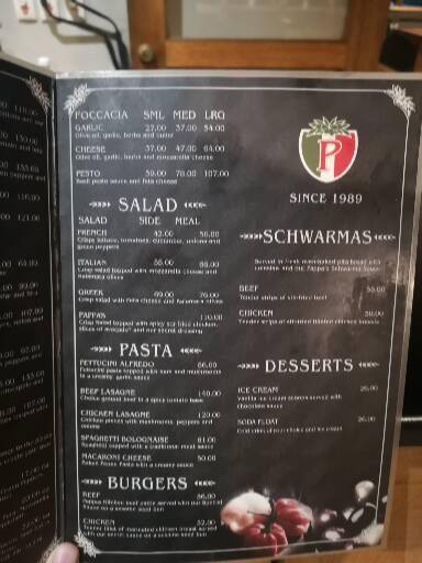 Menu at PAPPAS KITCHEN restaurant, Nelspruit