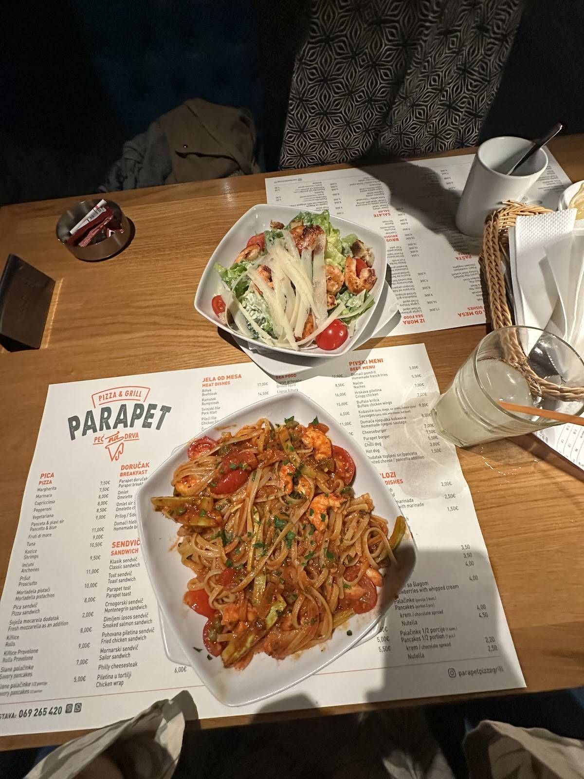 Menu at Parapet Pizza & Grill restaurant, Bar