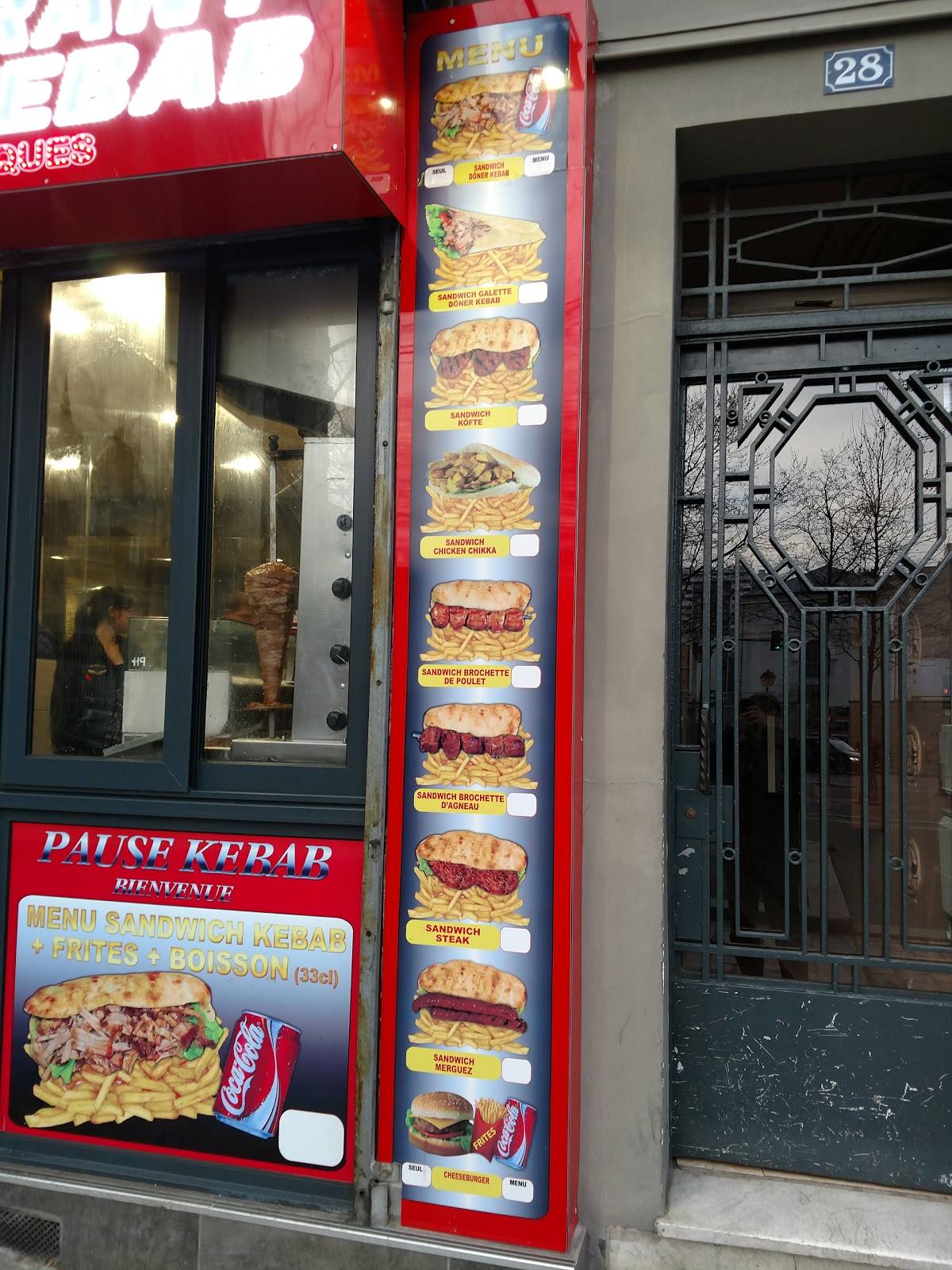 Menu at Restaurant Pause Kebab, Paris