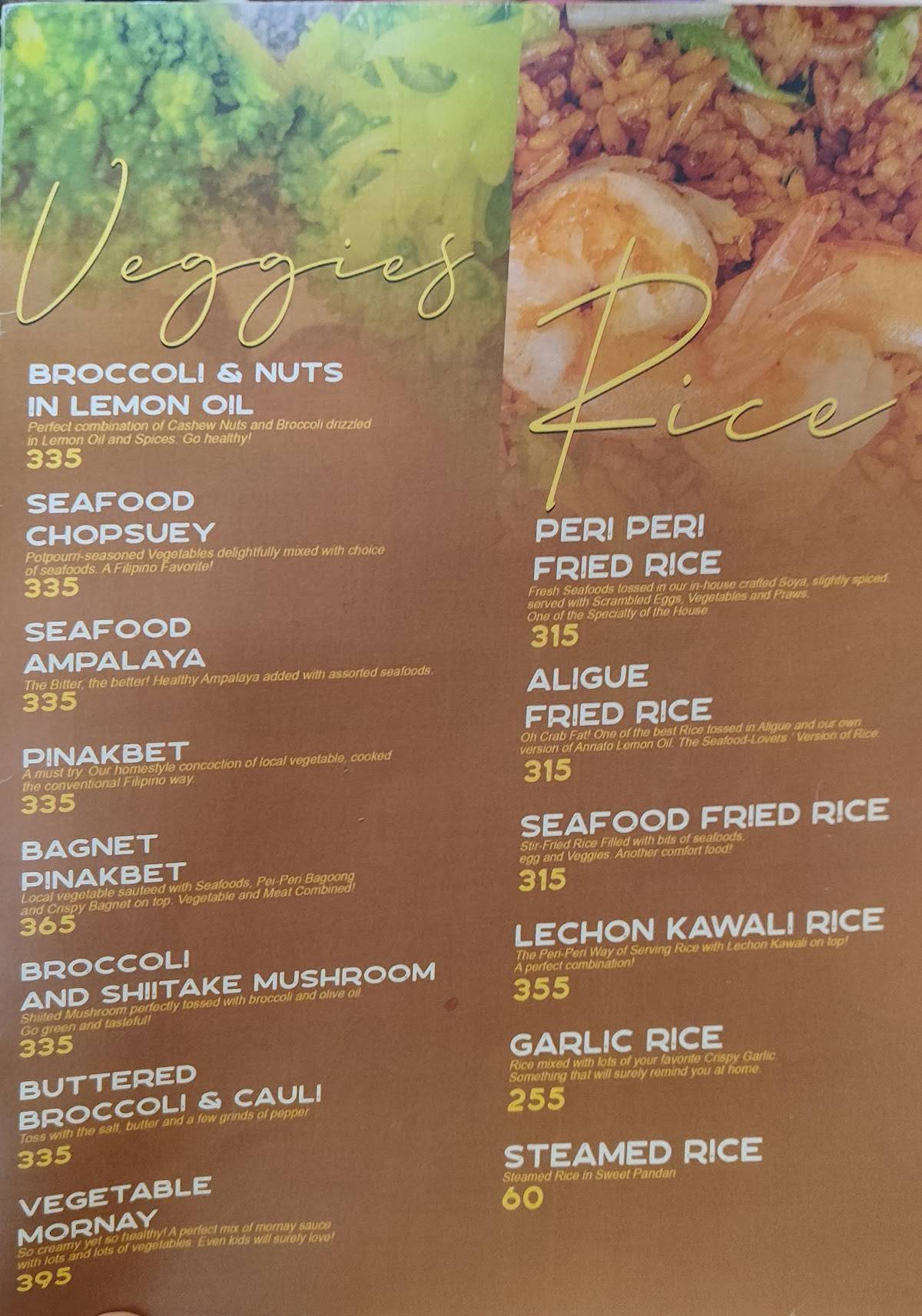 Menu at Peri Peri - Bypass Fairlane Branch restaurant, Tarlac City