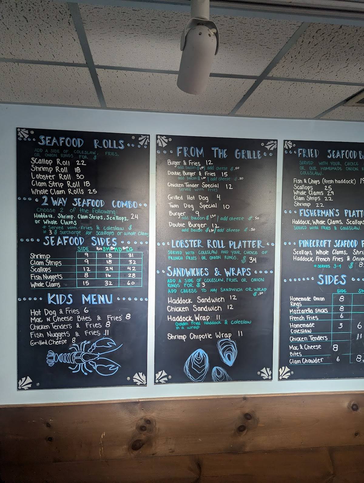 Menu at Pinecroft Dairy and Restaurant, West Boylston