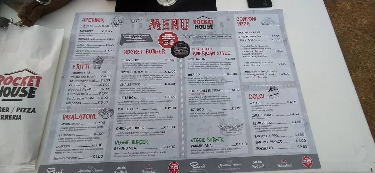 Menu at ROCKET HOUSE restaurant, Macerata Feltria