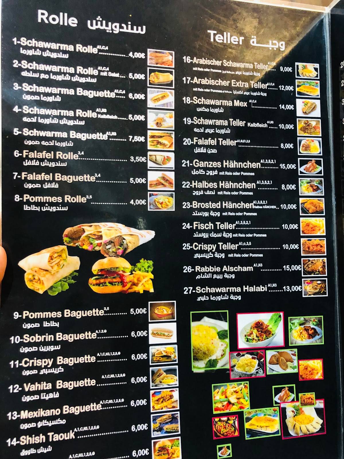 Speisekarte von Restaurant Rabbie Alscham, Dortmund