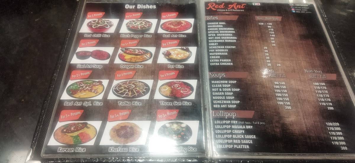 Menu at Red Ant, Badlapur