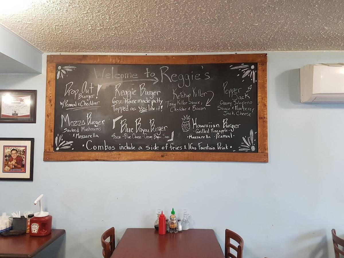 Menu at Reggie's Hot Grill restaurant, Peterborough