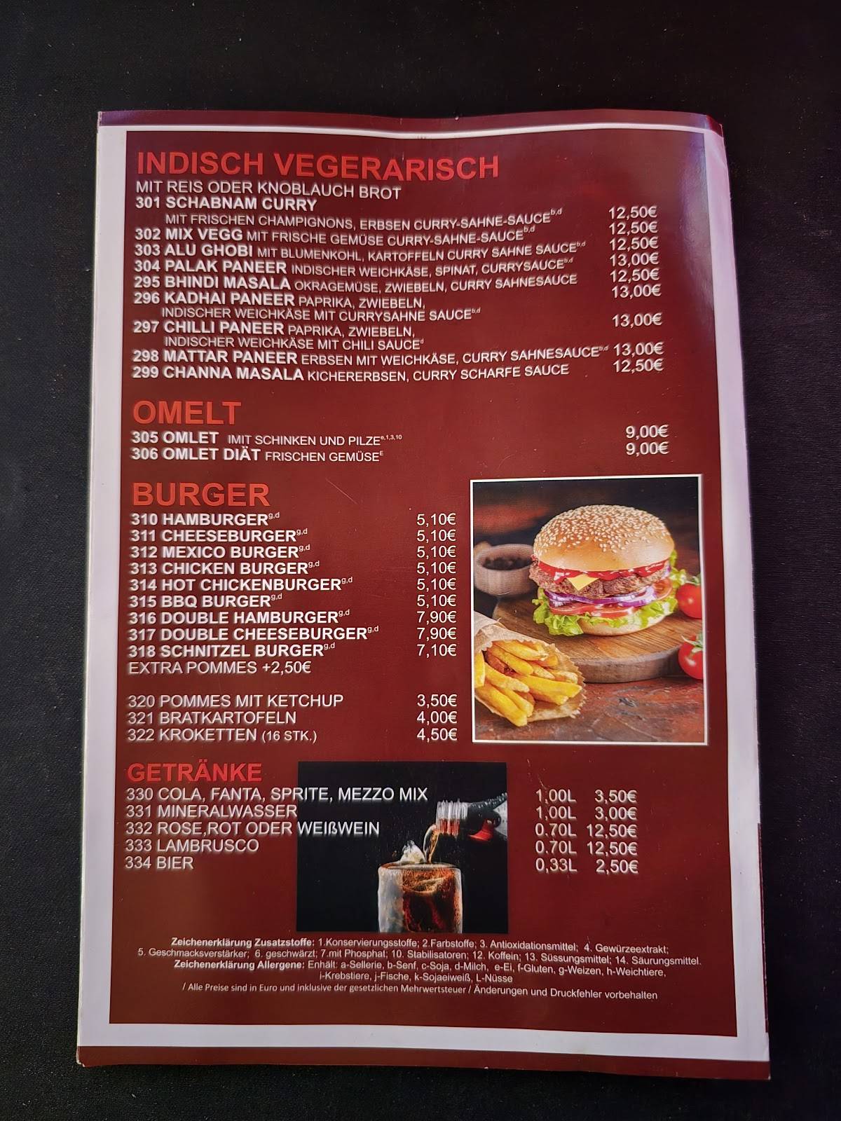 Carta de Restaurant Zum Flare, Oberthal