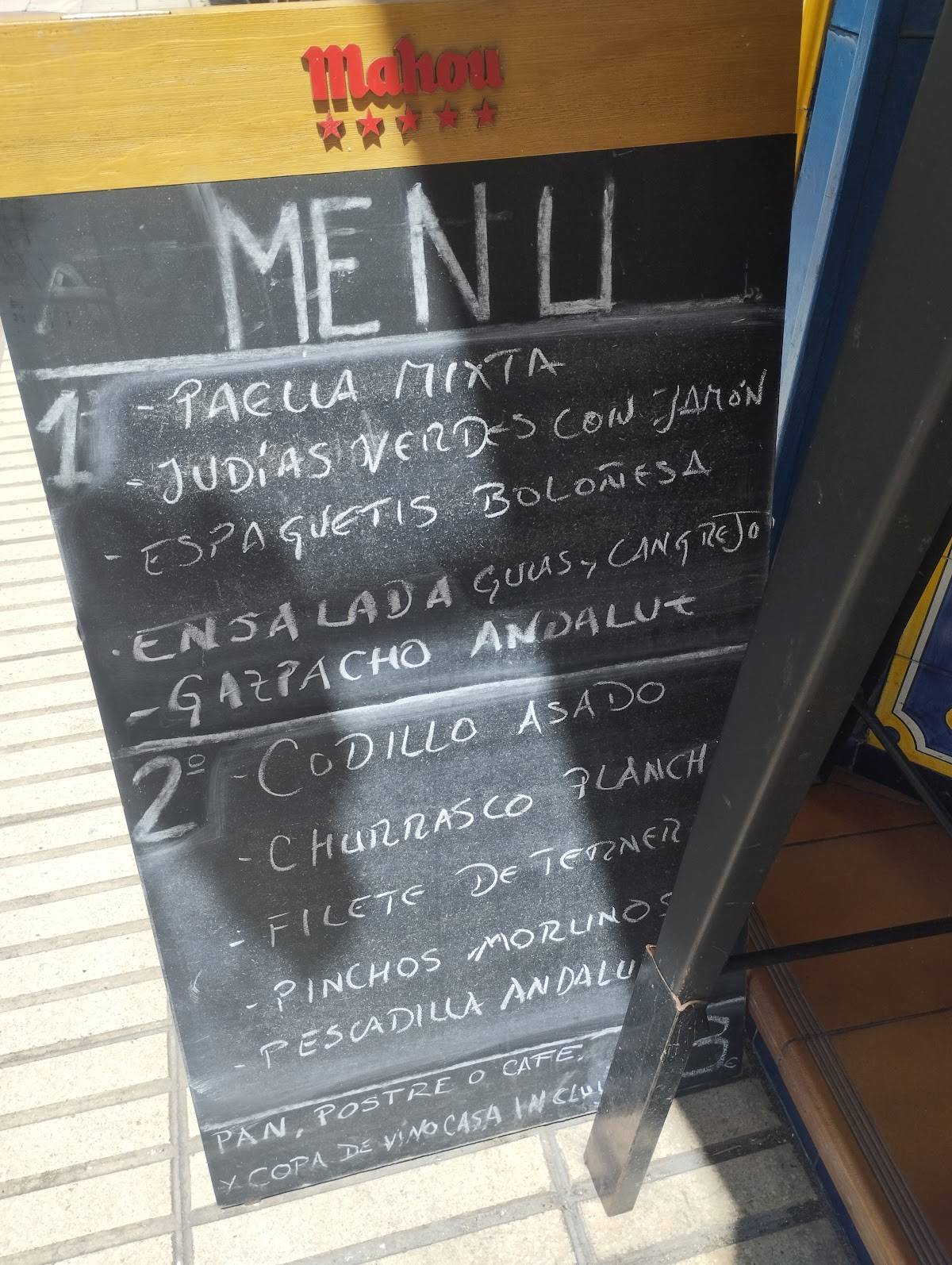 Carta de Restaurante El Coto, Talavera de la Reina