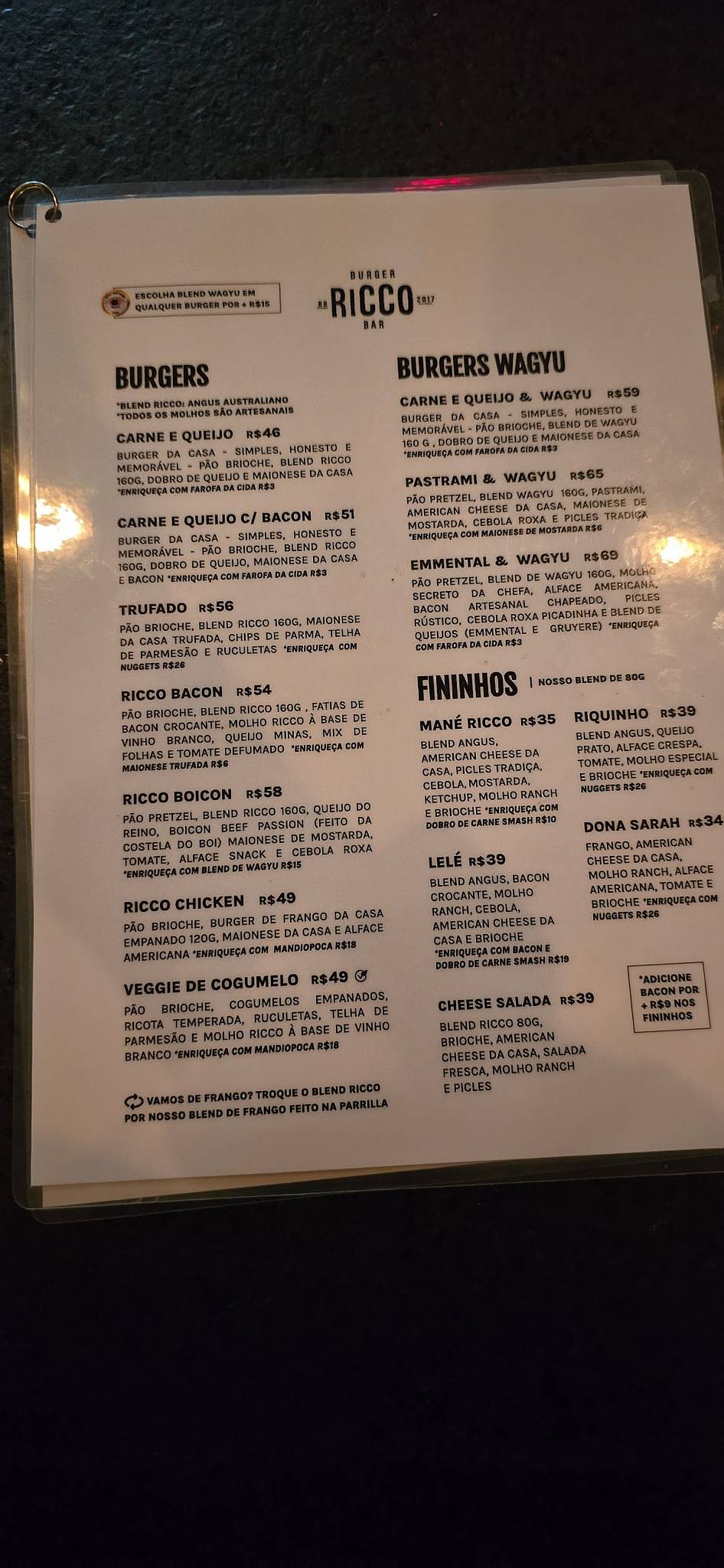 Menu em Ricco Burger - Águas Claras restaurante, Brasília