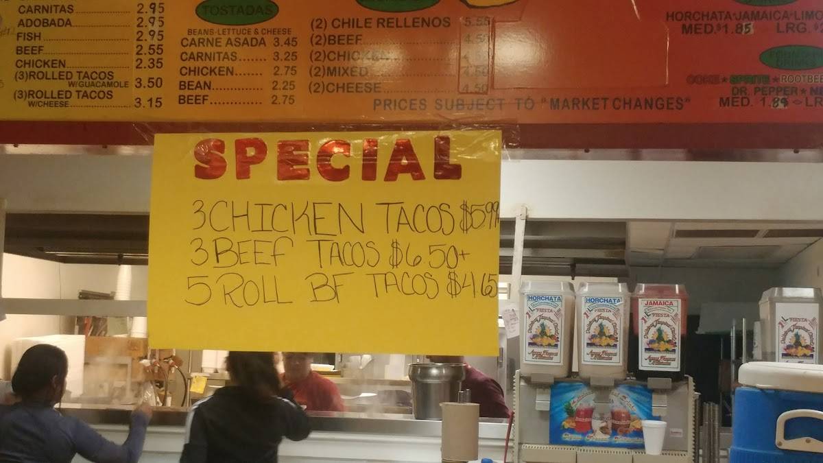 Menu at Rodolfo's Taco Shop restaurant, Sierra Vista