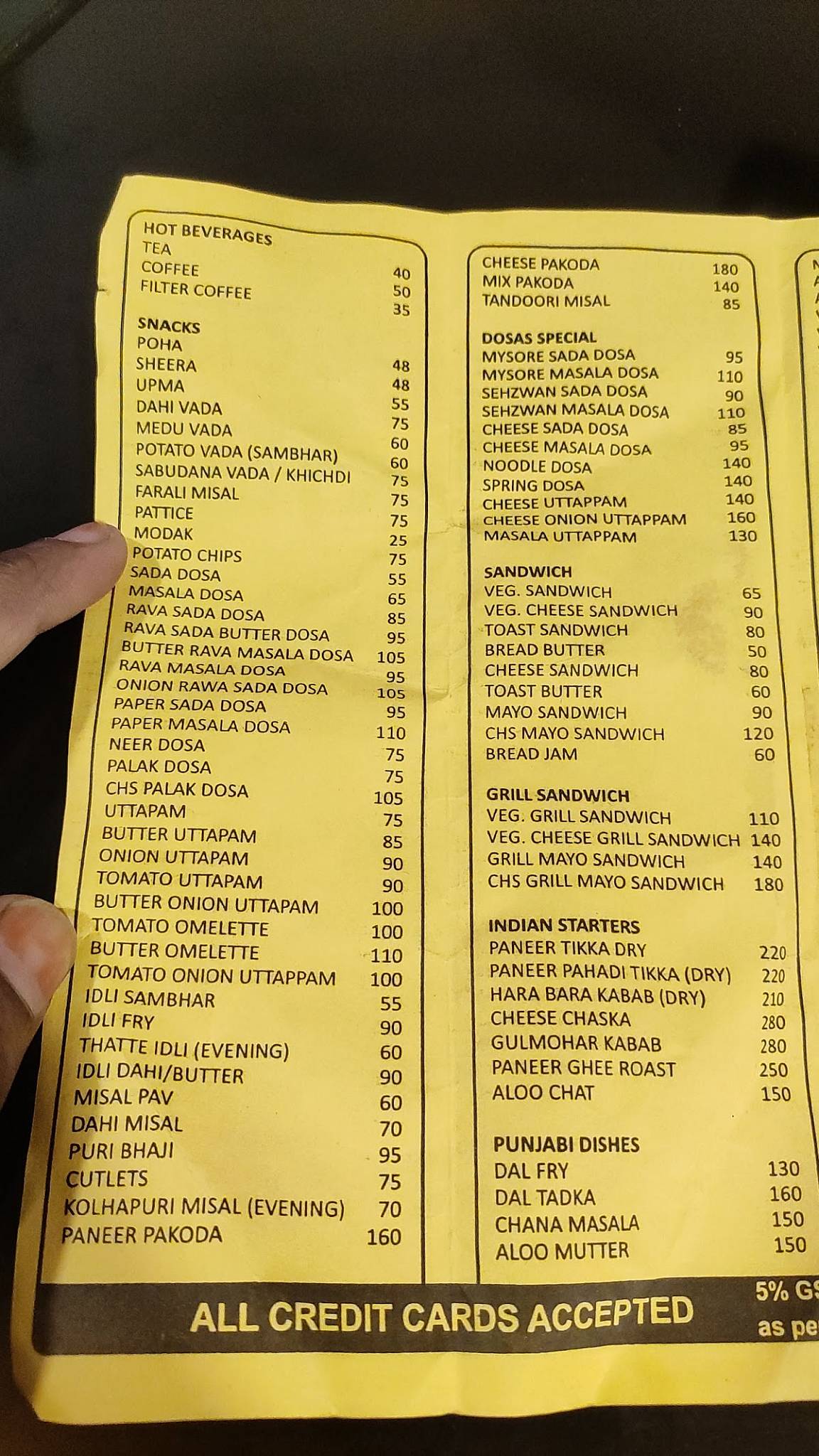 Menu at Ruchi Hotel, Virar, Agashi Rd
