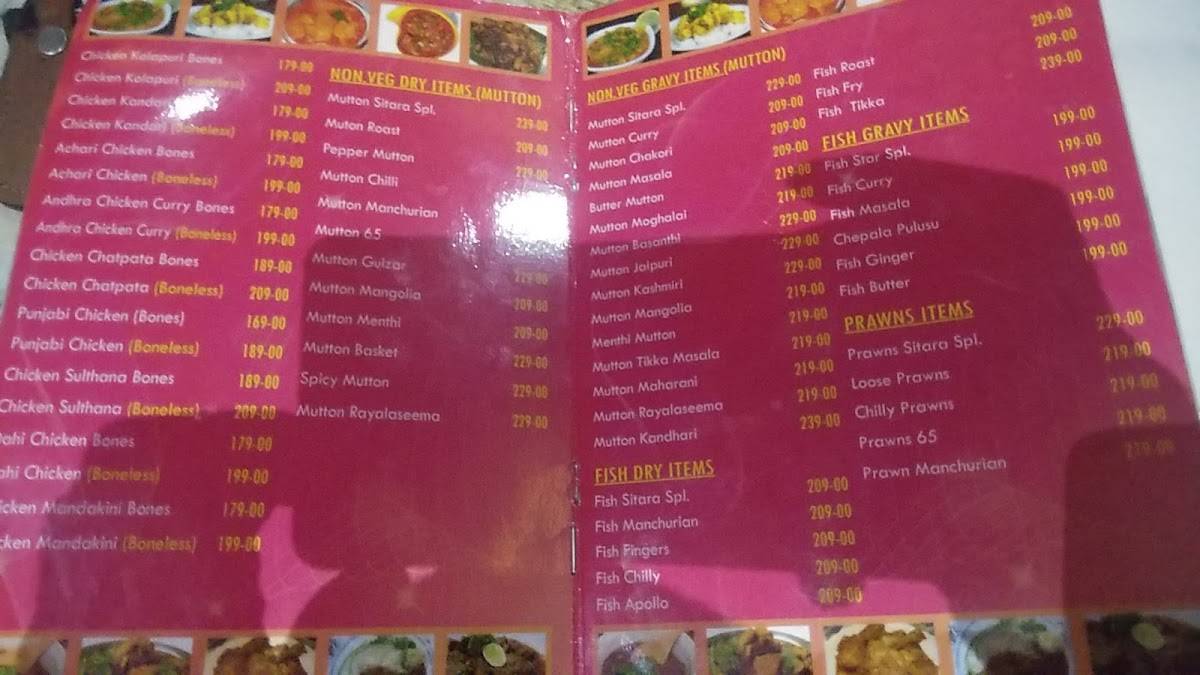 Menu at SITARA GRAND Family Restaurant, Nandyal