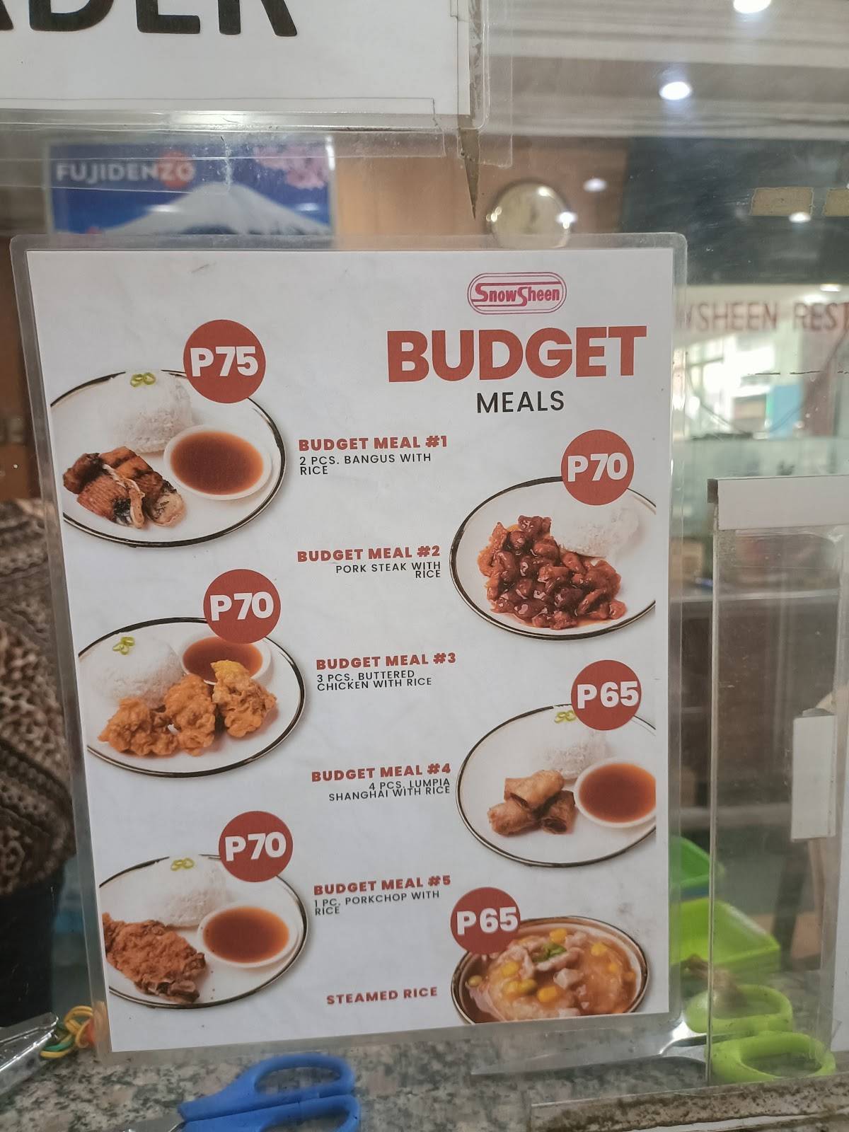 Menu at Snowsheen Restaurant, Cebu City