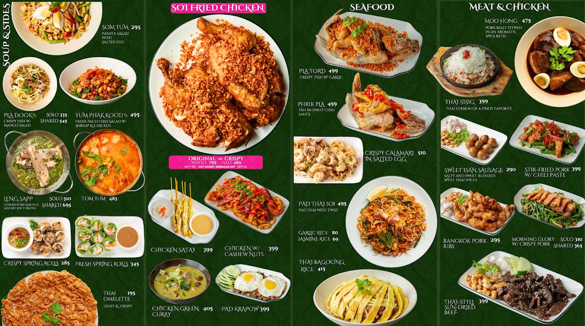 Menu at Soi Chicken - SM Mall of Asia restaurant, Pasay, SM Mall of Asia