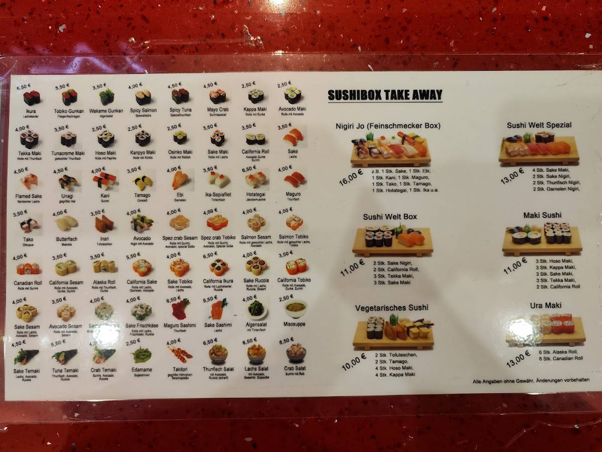 Speisekarte von Sushi Point Sevens restaurant, Düsseldorf, Königsallee 56