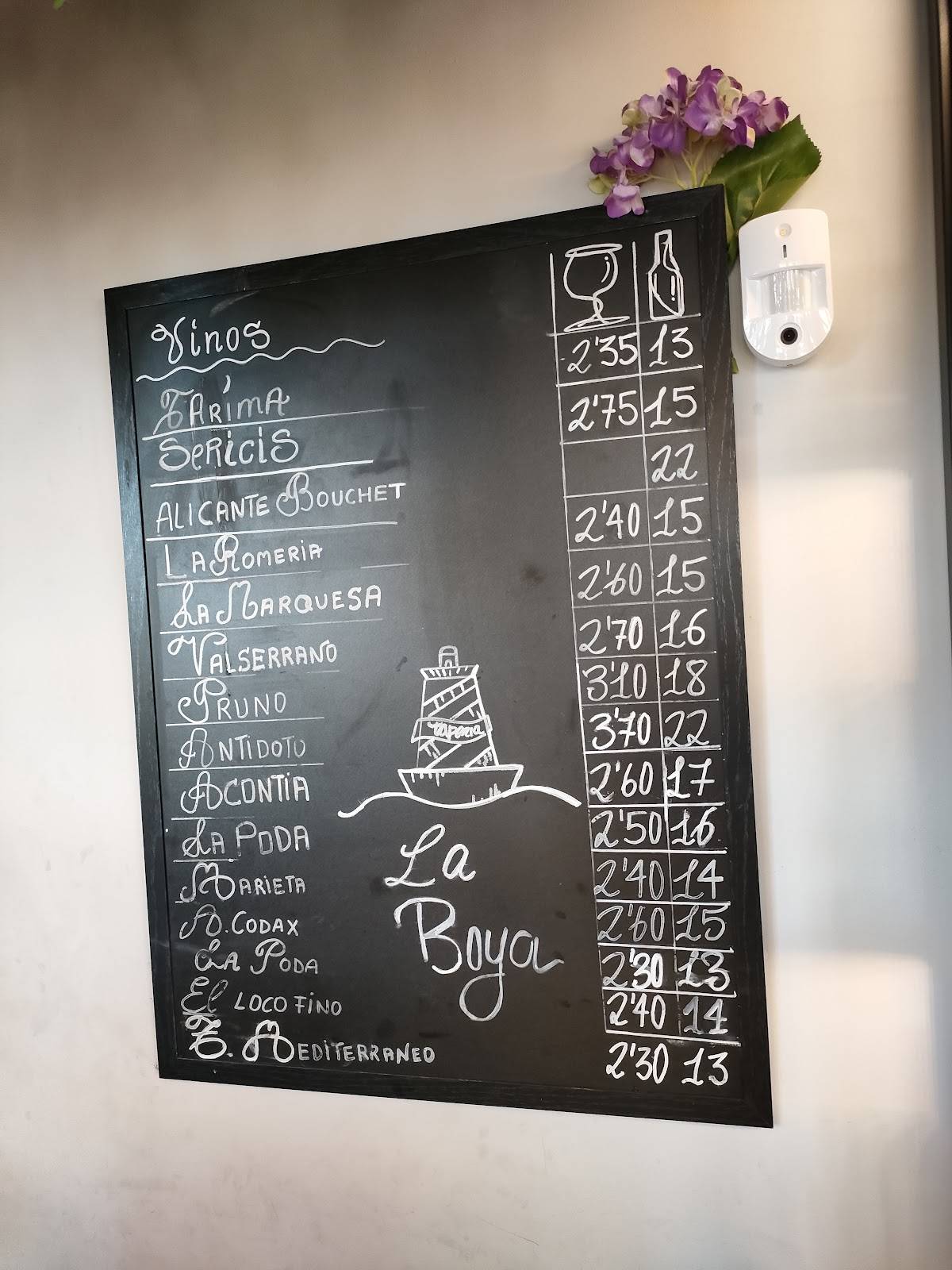 Carta del restaurante Tapería La Boya Albufereta Cocina Mediterránea ...
