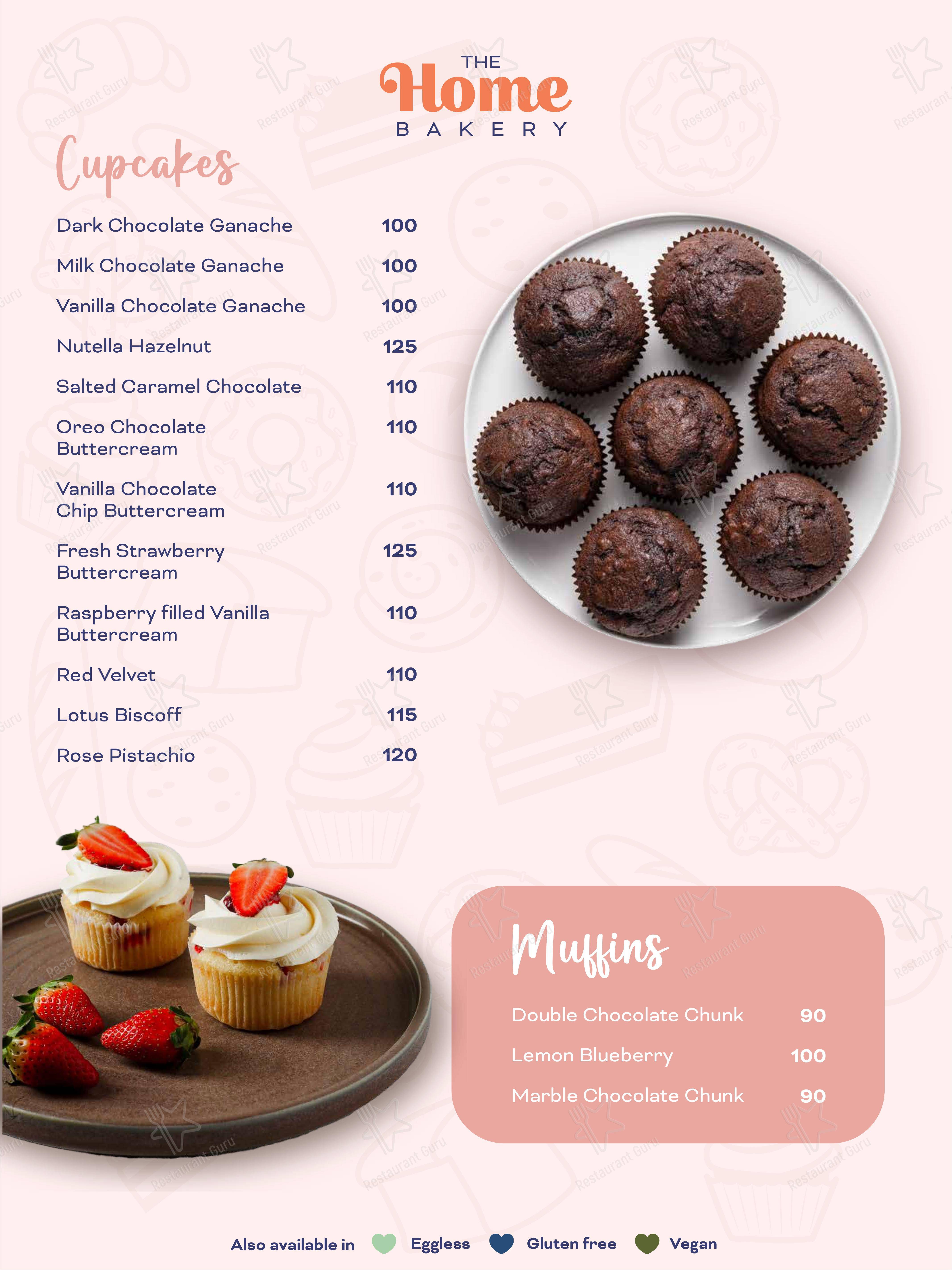 Menu at THE HOME BAKERY, Bengaluru