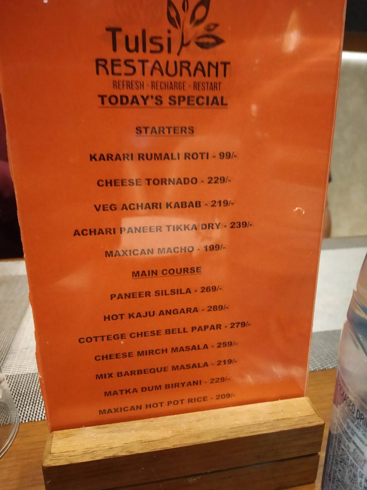 Menu at TULSI RESTAURANT & BANQUET HALL, Dabhan