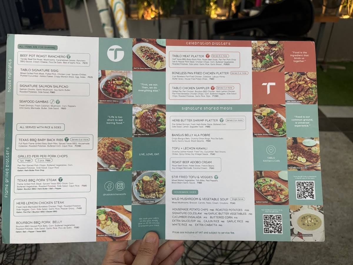 Menu at Tablo Kitchen x Cafe Timog QC, Quezon City