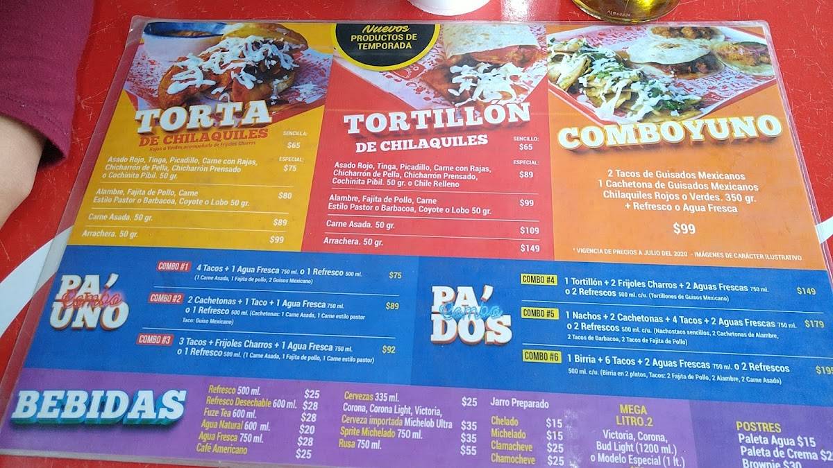 Carta del restaurante Tacostao, Torreón, Blvrd Independencia 2401