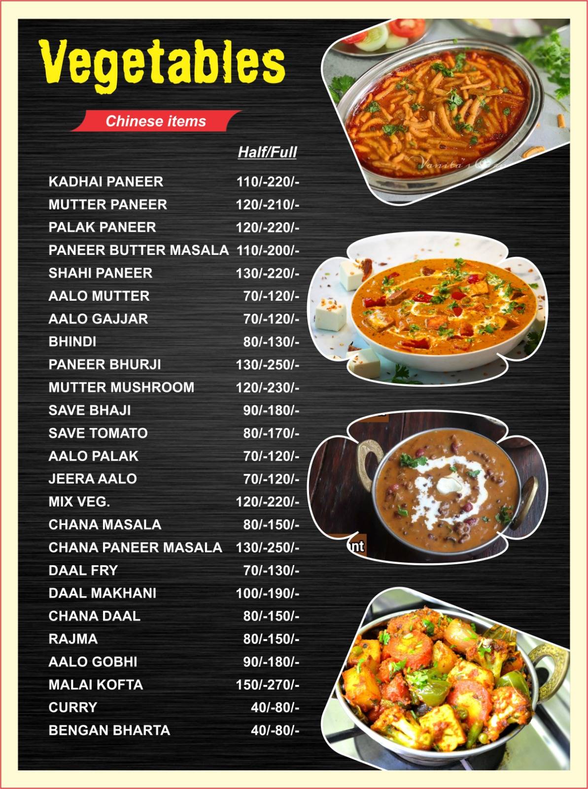 Menu at Tandoori zone veg and nonveg, Samalkha