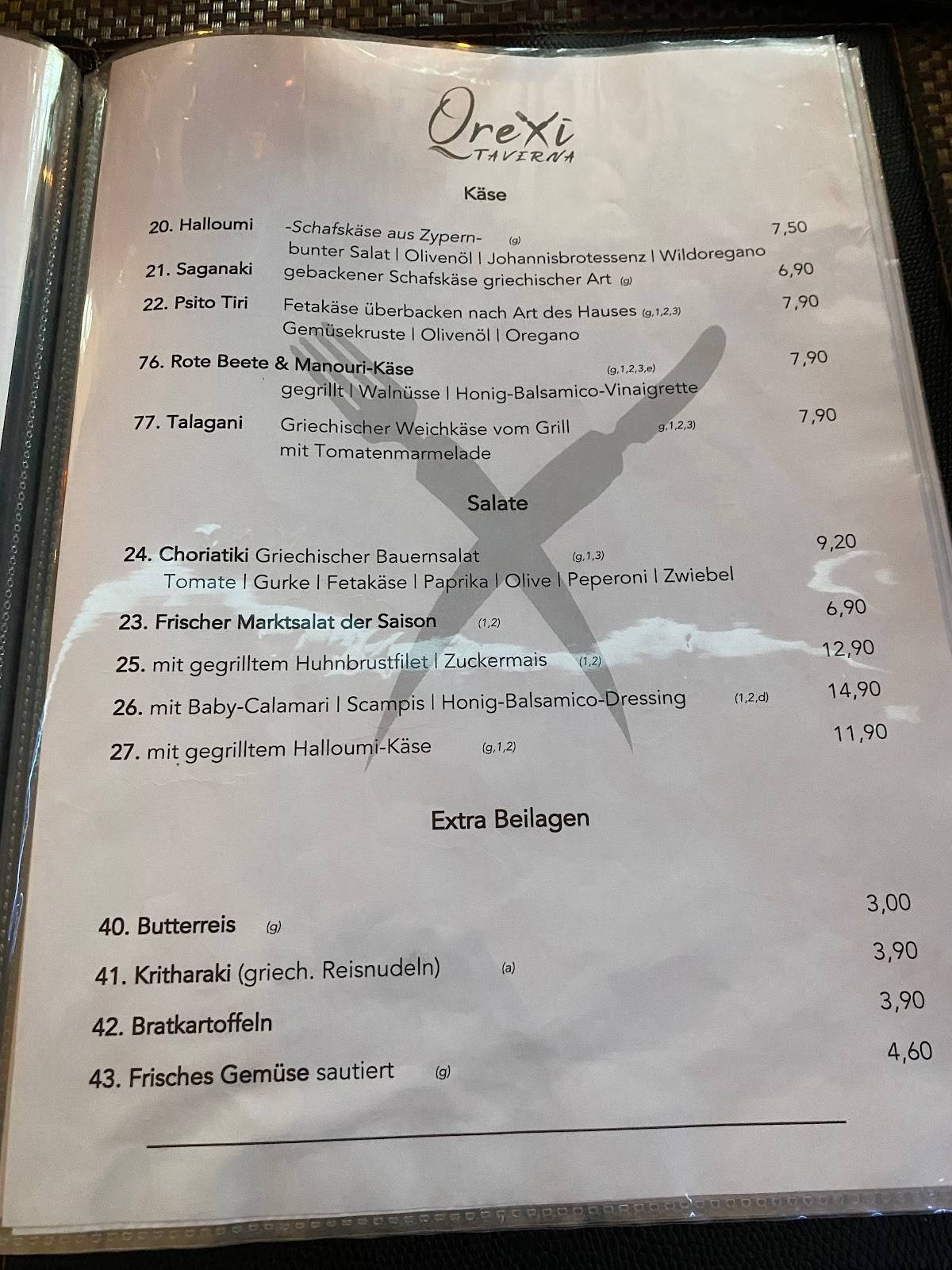 Speisekarte von OreXi Taverna restaurant, München
