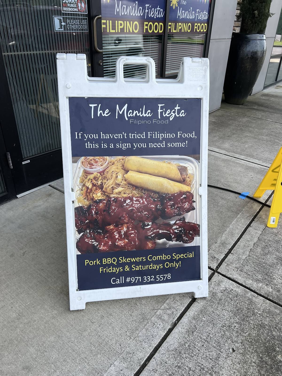 Menu at The Manila Fiesta restaurant, Salem