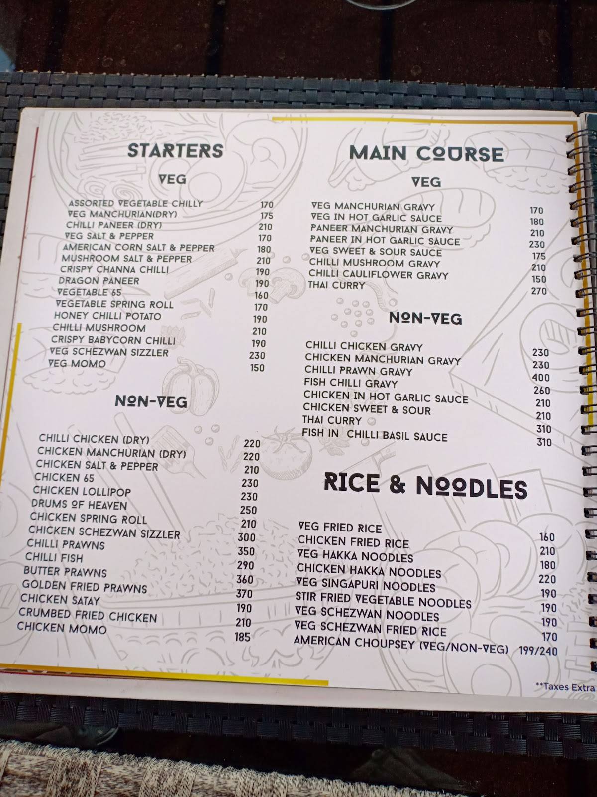 Menu at The Reef Rooftop Restaurant, Ranchi