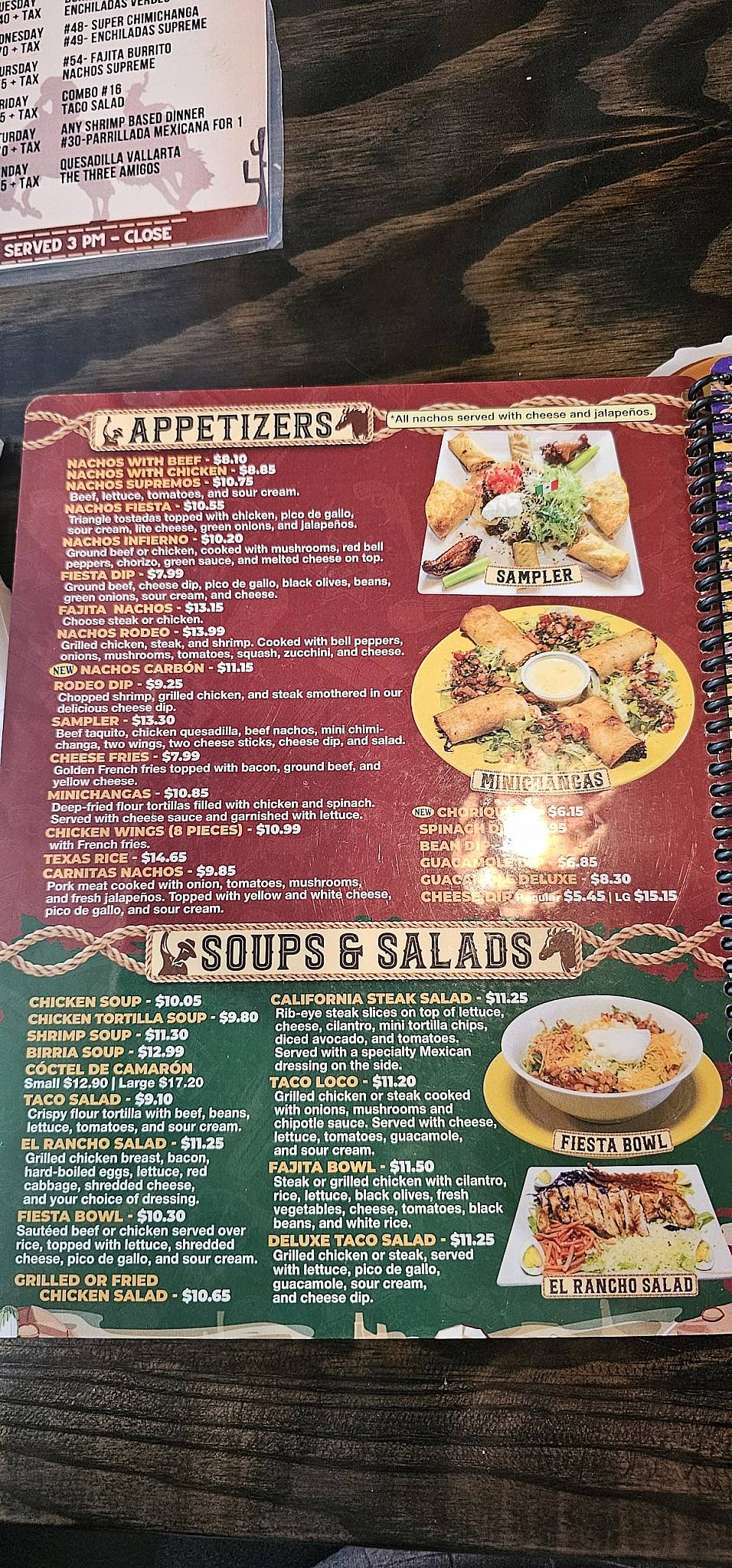 Menu at The Rodeo Cantina and Grill restaurant, Donalsonville