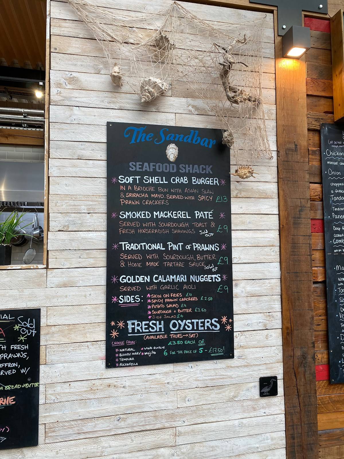 Menu at The Sandbar Seafood Shack, Chester