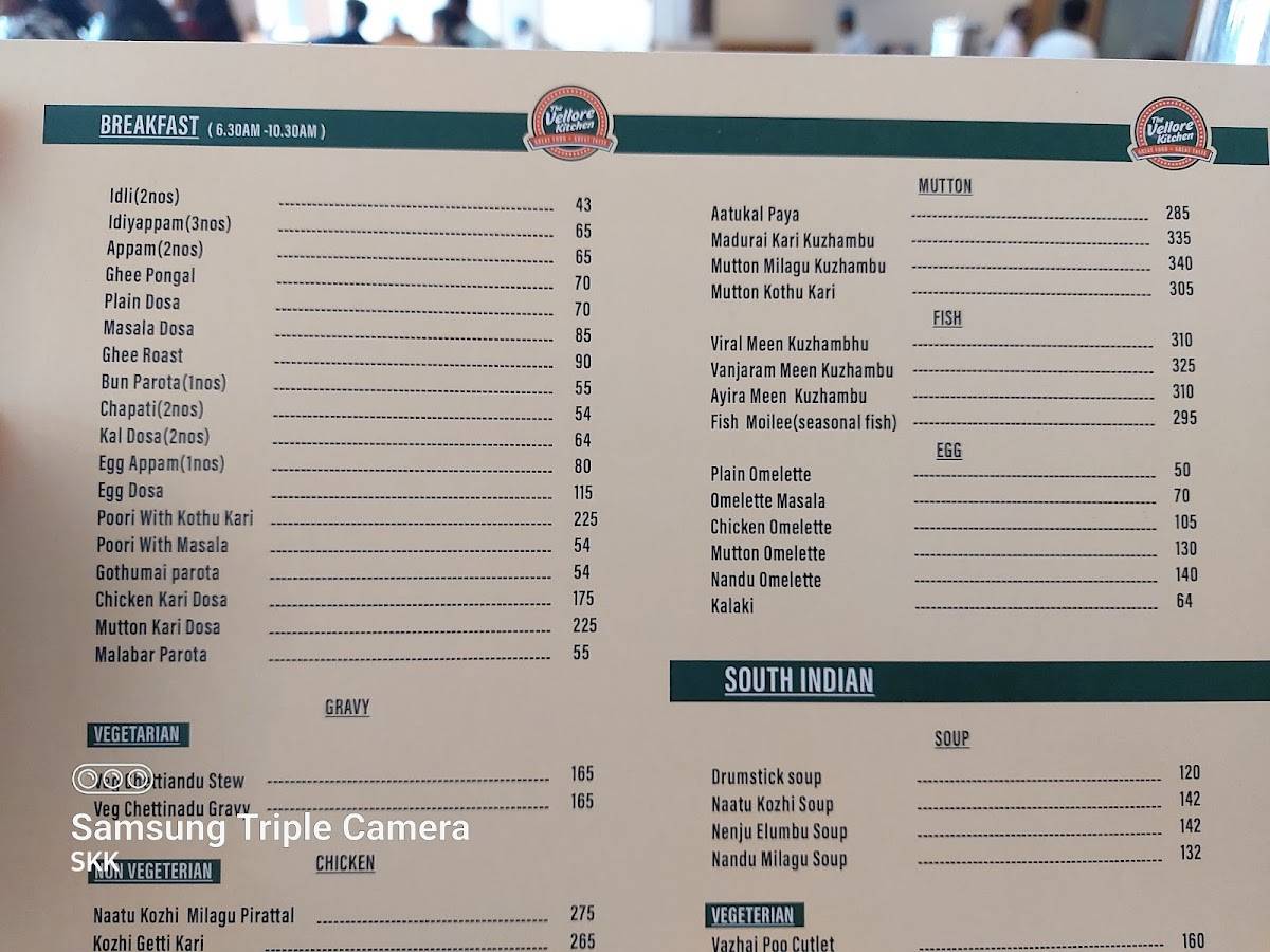 Menu at The Vellore Kitchen Gandhi Nagar, Vellore