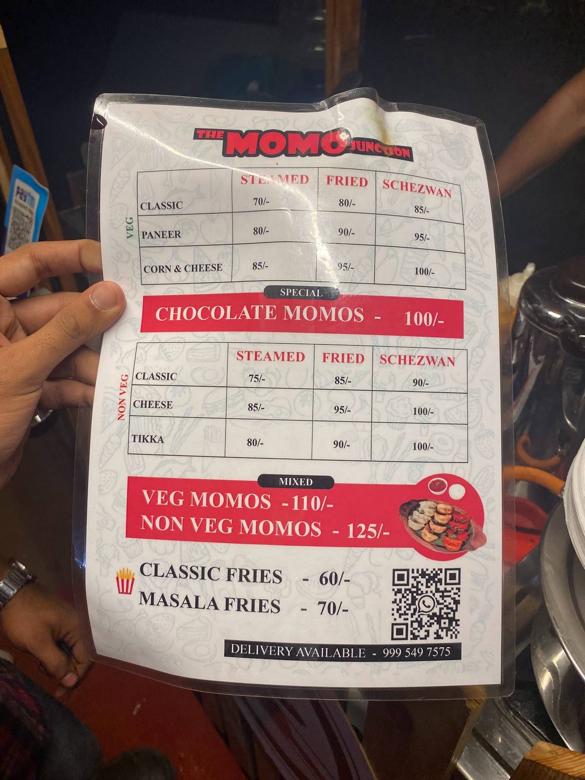 Menu at The Momo Junction, Taliparamba