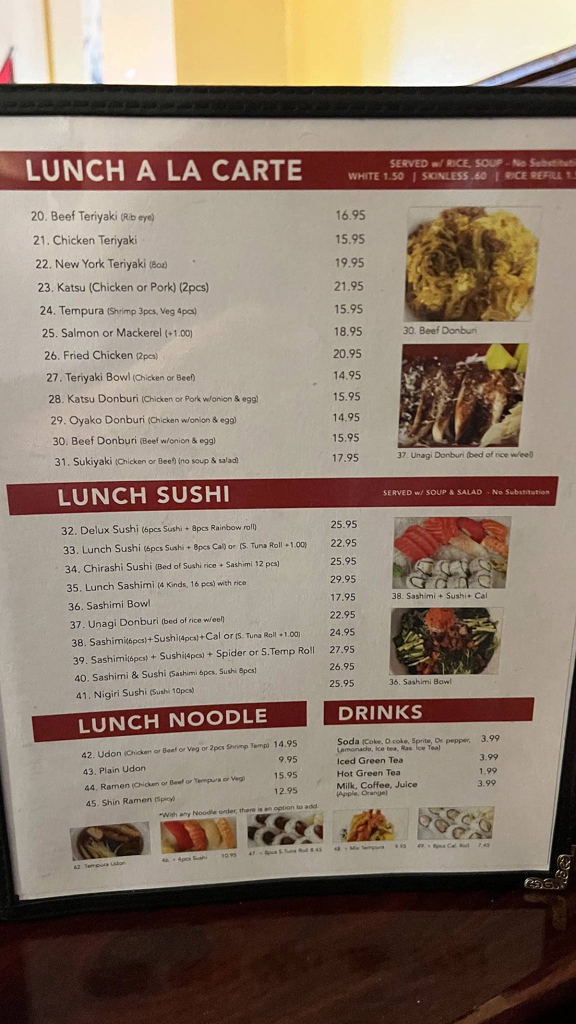 Menu at Tokyo Lobby Restaurant, Hacienda Heights