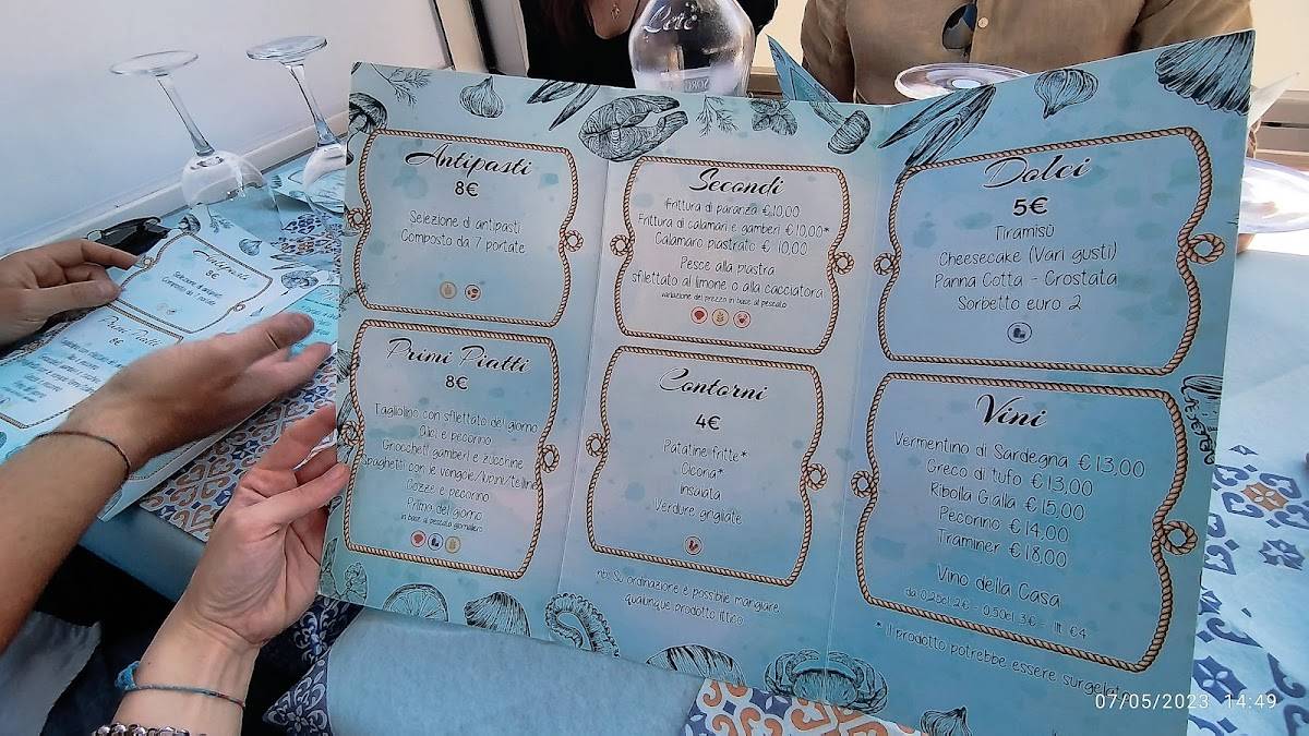Menu au Trattoria da Pippo restaurant, Anzio