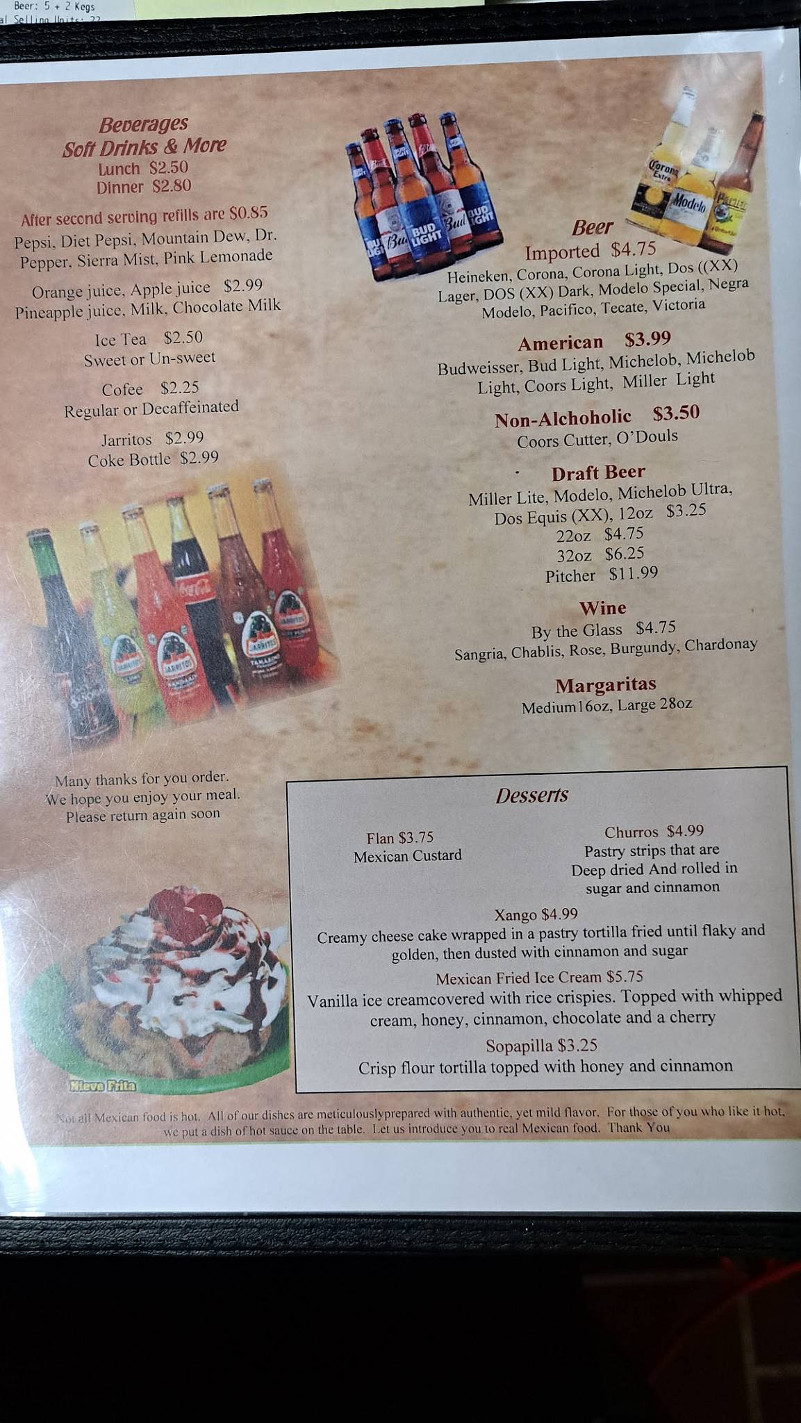 Menu at Tres Potrillos Mexican Grill & Bar, Wytheville